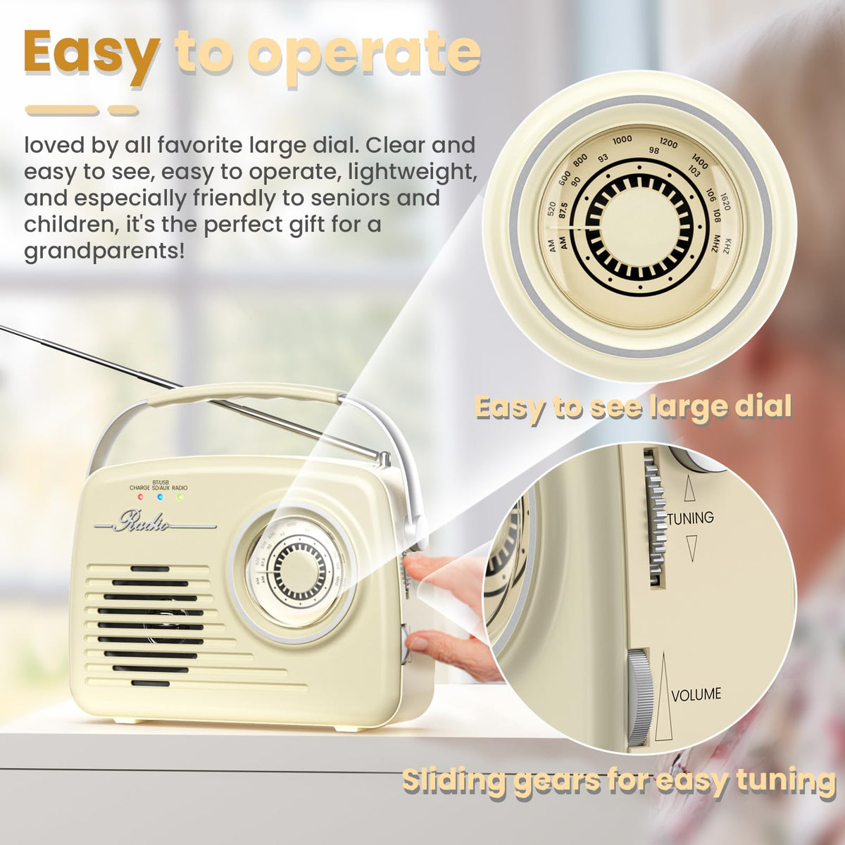 Bingxue Radios Portable AM FM, Battery Powered and Plug in Wall for ...