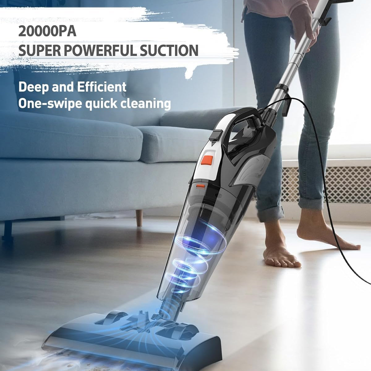 Hihhy Vacuum Cleaner, Stick Vacuum Corded, 4 In 1 Handheld Small Vacuum ...