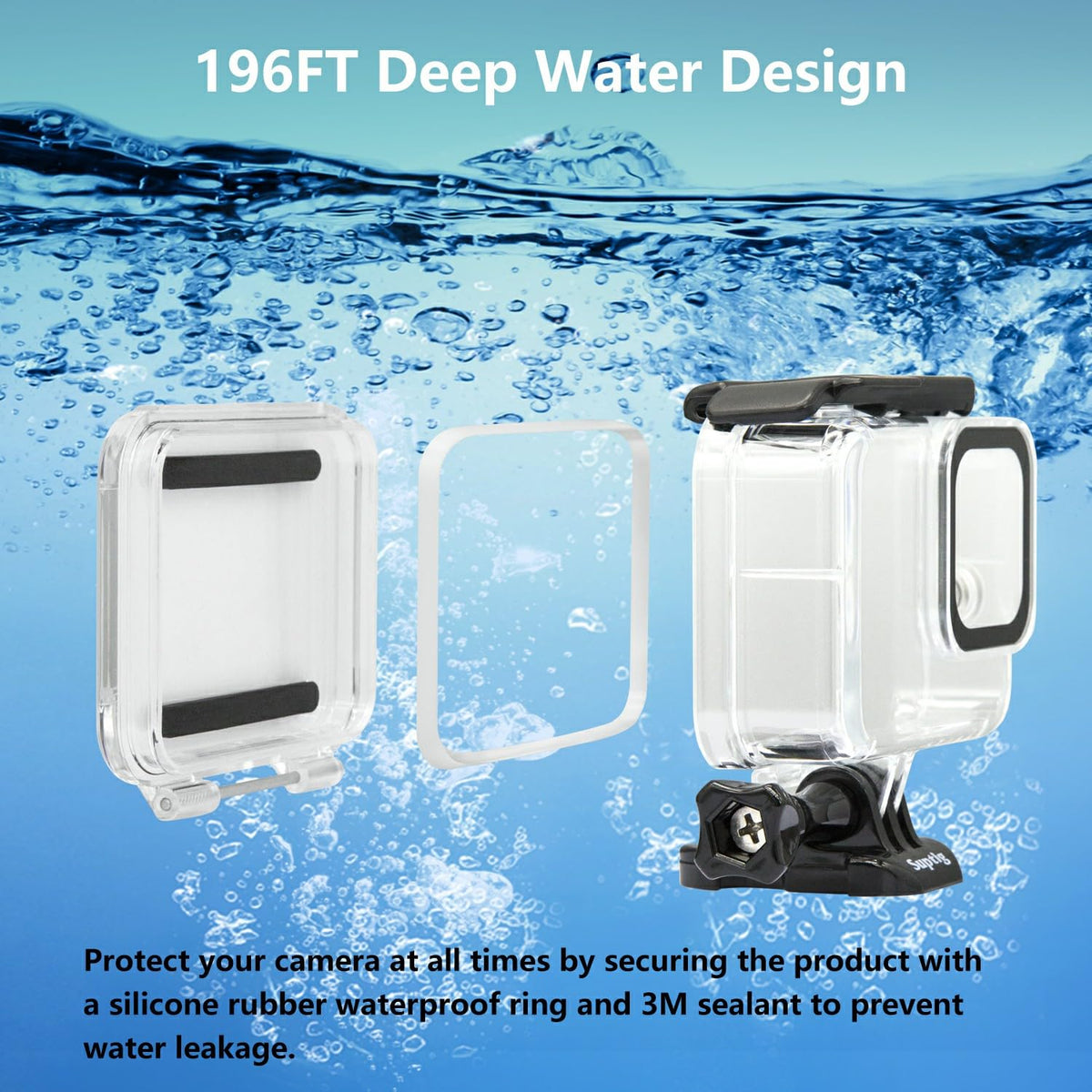 Suptig Waterproof Case Protective Underwater Dive Housing Compatible ...