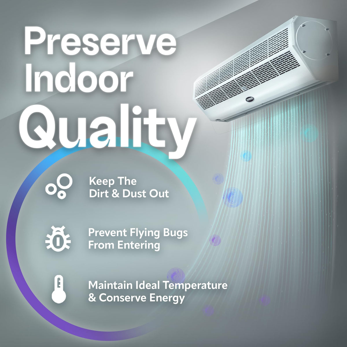 Durasteel Wall Mounted Air Curtain Fan White 48 Inch Air Door Ul ...