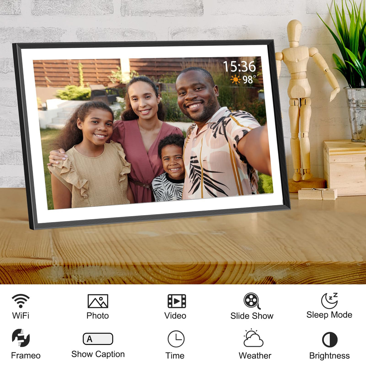 Frameo 15.6 Inch Large Digital Picture Frame Wifi Electronic Smart Dig ...