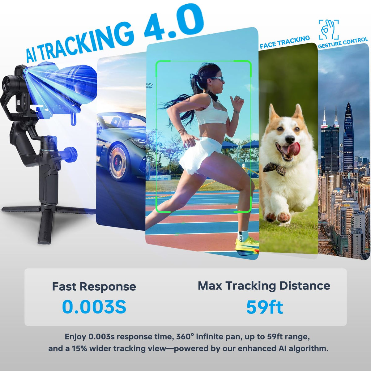 FeiyuTech SCORP Mini 3 Pro Camera Gimbal with AI Tracker,Detachable ...