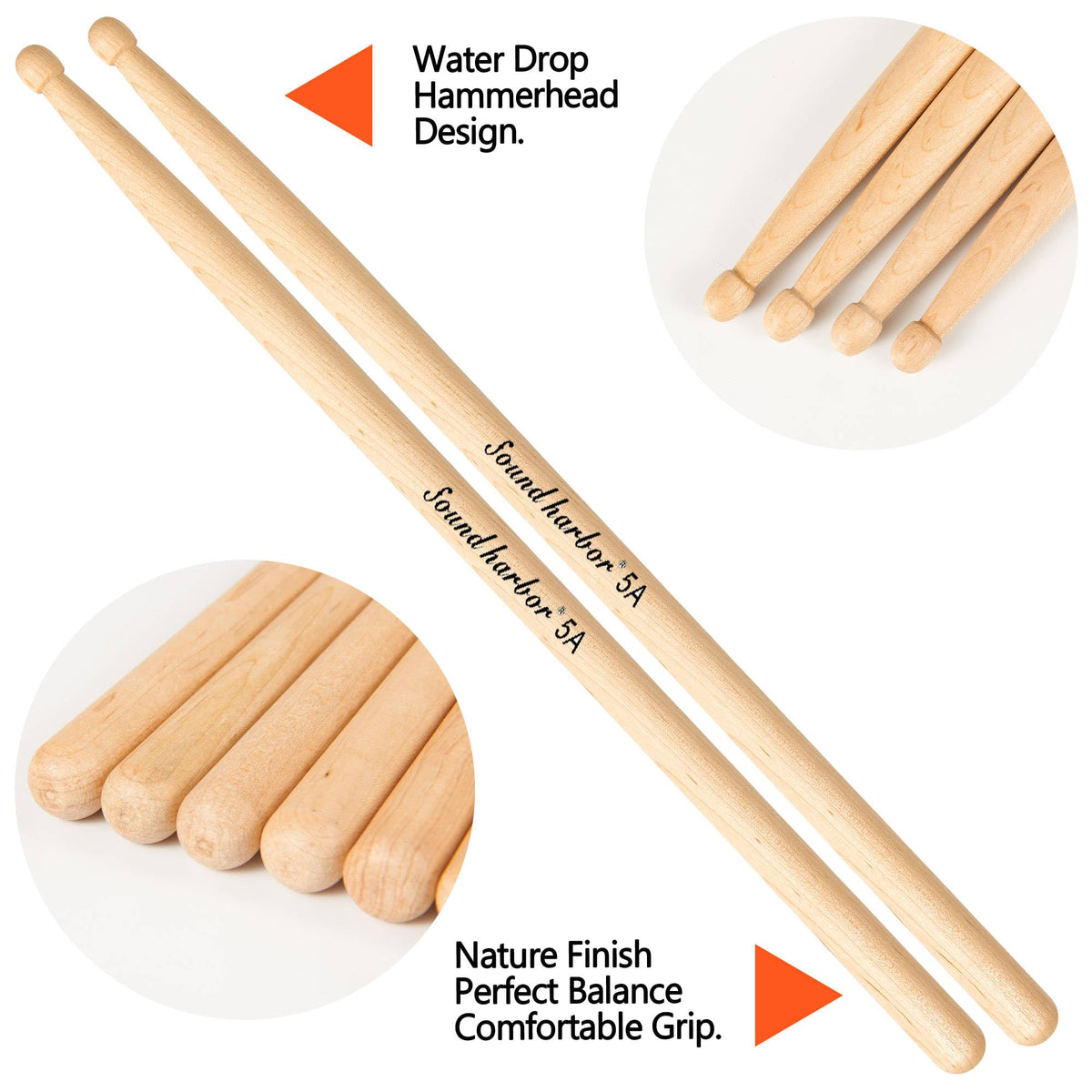 Drum Sticks 5A Wood Drumsticks Maple Snare Drumstick 2 Pair – Electroeshop