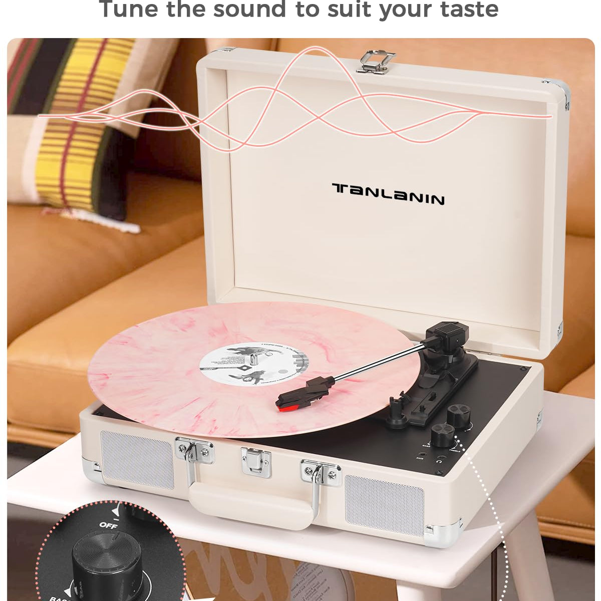 Vinyl Record Player 3 Speed Turntable Portable Suitcase Record Player ...