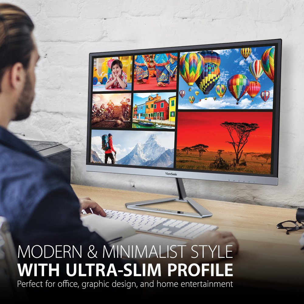 Viewsonic Vx2476 Smhd 24 Inch 1080P Widescreen Ips Monitor With Ultra ...