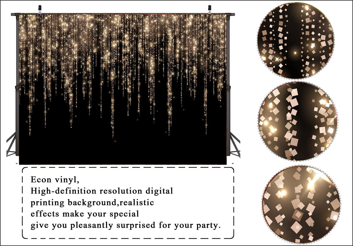 Ltlyh 7X5Ft Black And Gold Backdrop Golden Spots Backdrop Vintage Astr ...