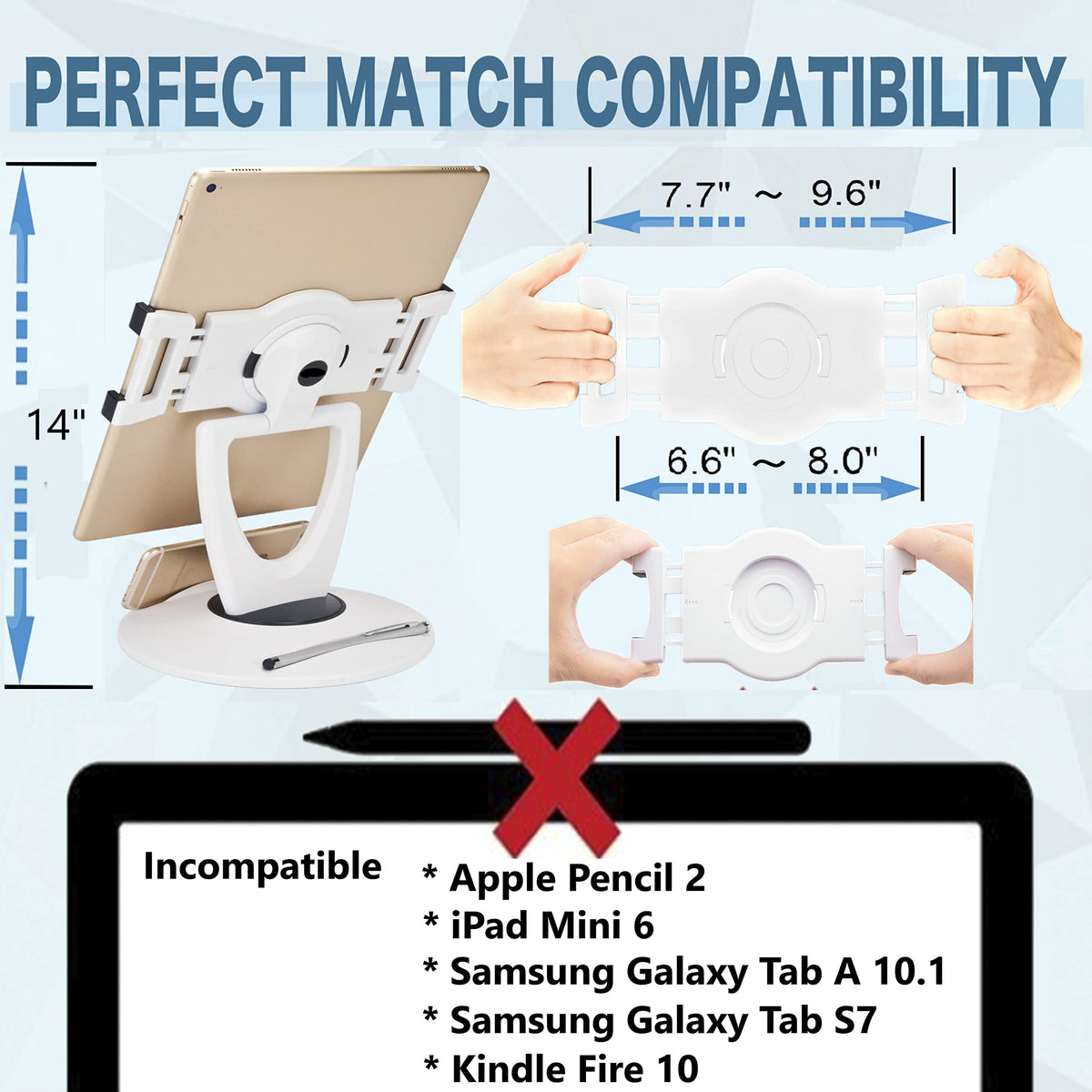 Max Smart Large Tablet Pos Stand, Rotating Commercial Tablet Stand, Sw ...