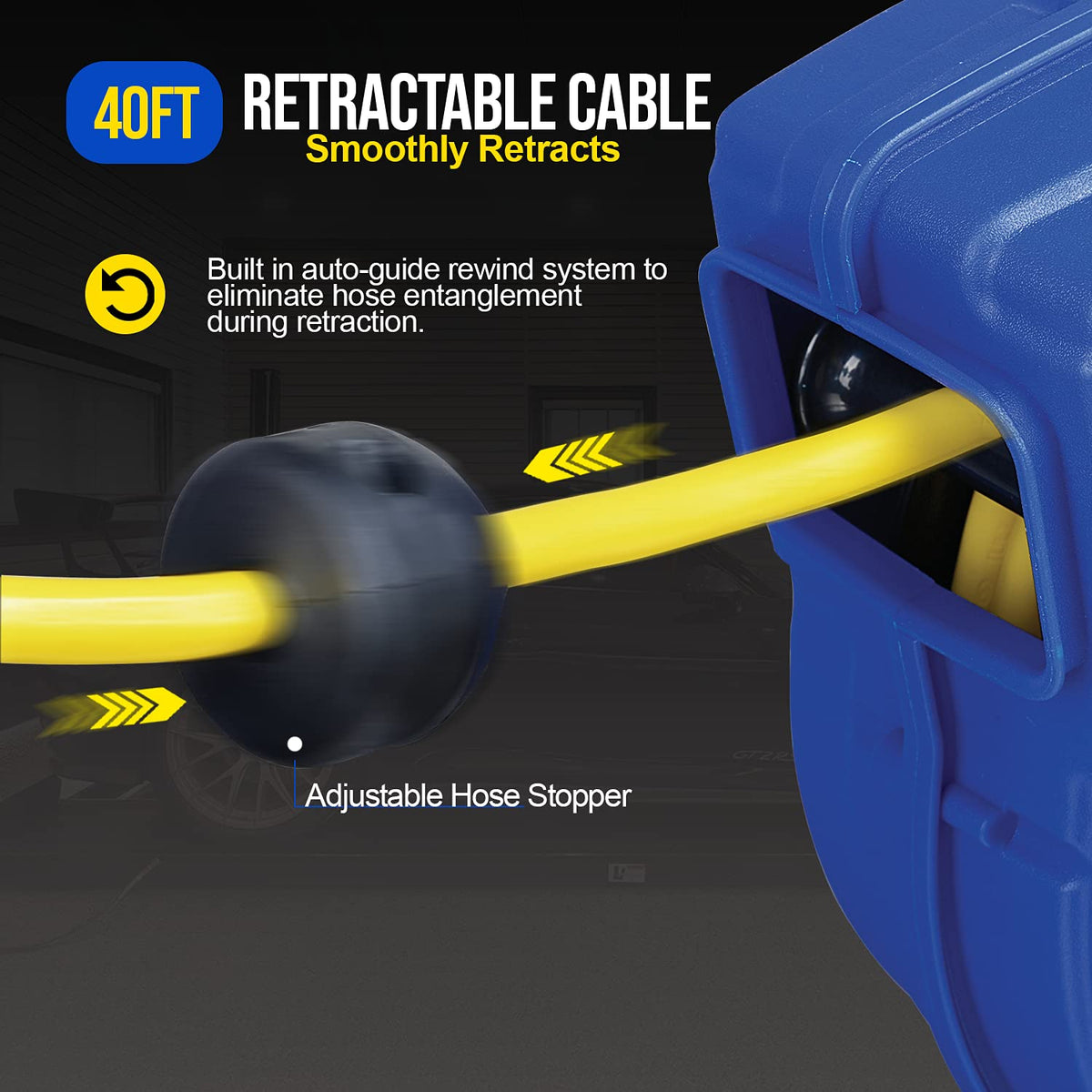 Goodyear Extension Cord Reels (12Awg X 40 Ft (Sjtow Cable) W/Led Light ...