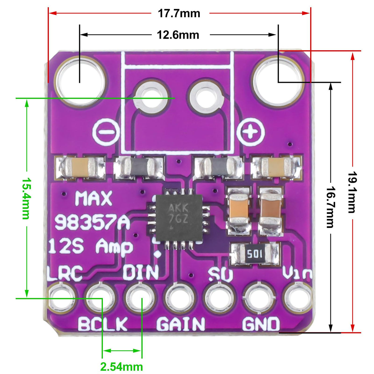 5Pcs Max98357 Audio Power Amplifier Module I2S Dac Class D Audio Board ...