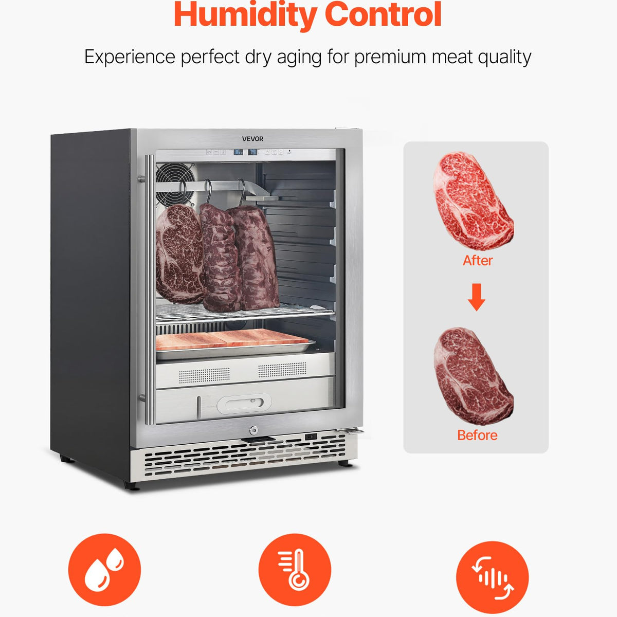VEVOR ZS-A145N Fridge for Steaks Dry AGER Refrigerator for Meat with ...