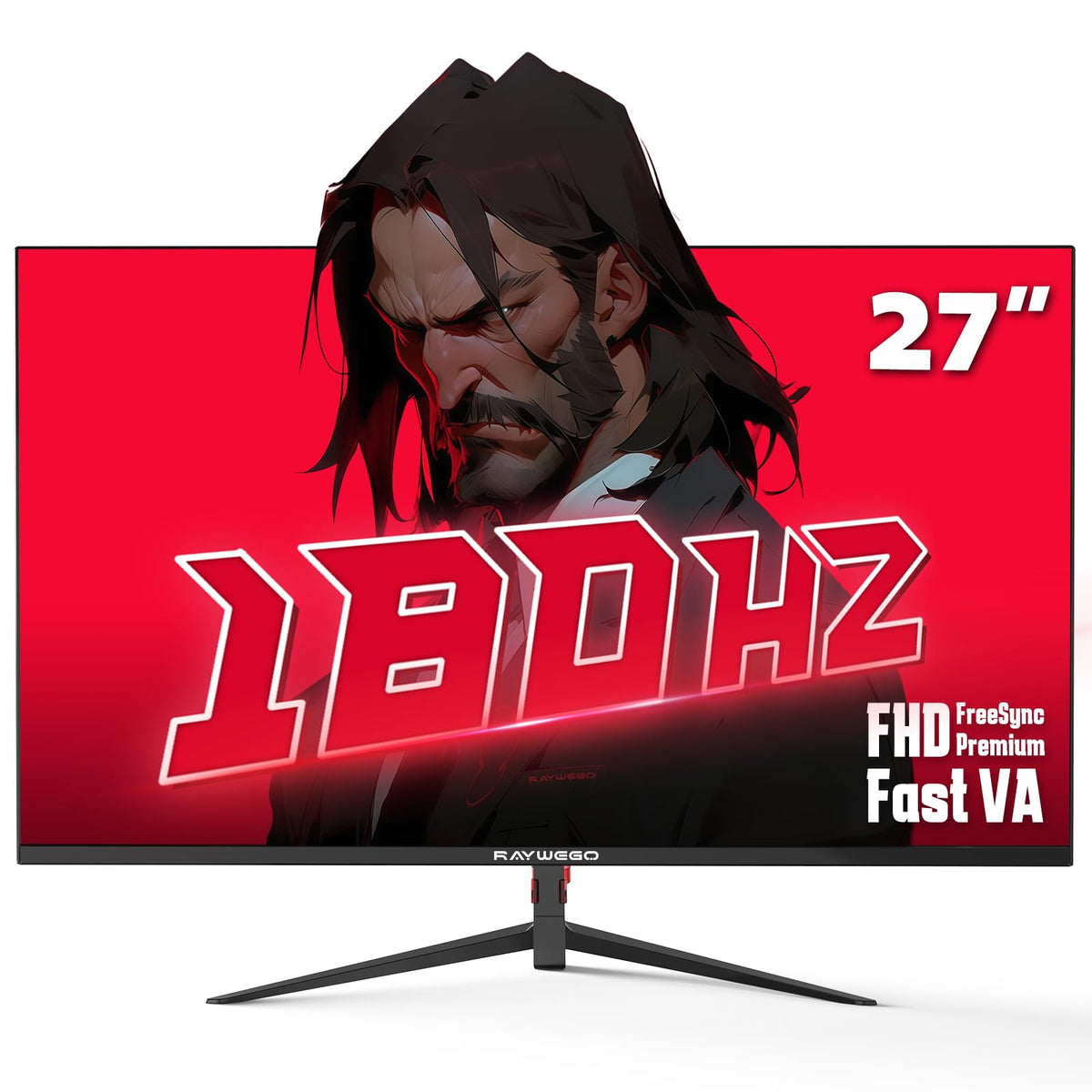 Raywego 27 inch Gaming Monitor 180Hz,Fast VA Screen 1080P Monitor,4000 ...