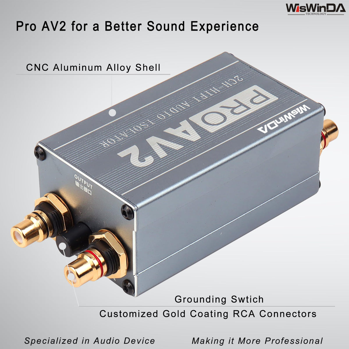 Wiswinda Pro Av2 2Channels Rca Noise Filter Hum Eliminator Ground Loop ...