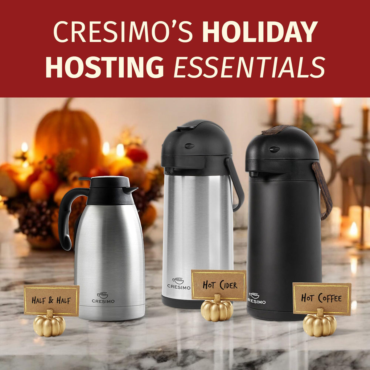 Coffee Carafe With Pump 102Oz / 3L Airpot 12 Hours Large Carafe Hot Co ...