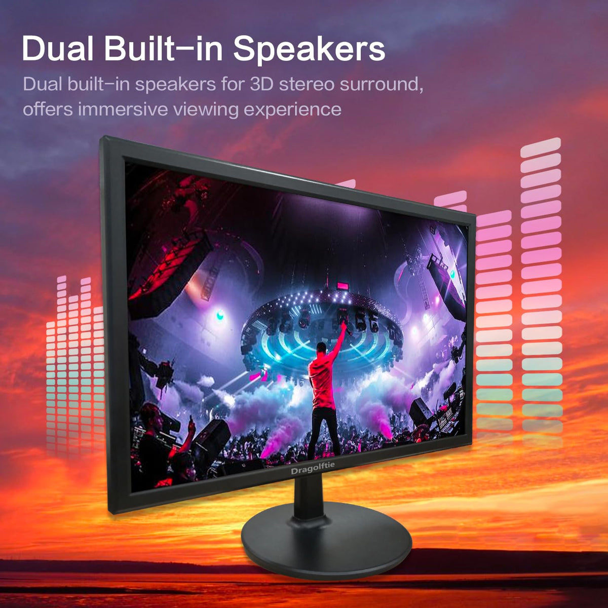 19 Inch PC Desktop Monitor 1440x900, Dual Built-in Speakers, 60Hz, 5ms ...