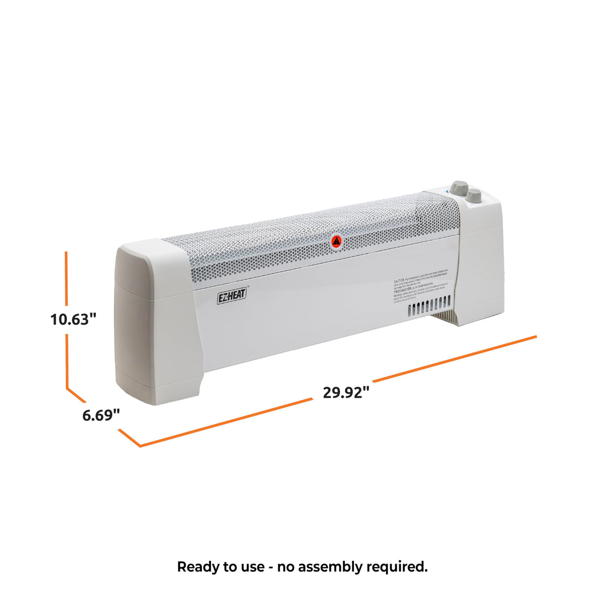 EZ-HEAT 1,500 Watt Baseboard Space Heater with Adjustable Thermostat ...