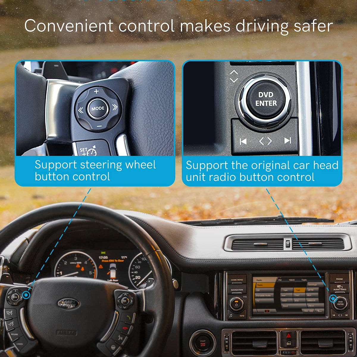 Choocl Bluetooth 5.0 Aptx Hd Adapter With Ipod Cable For Range Rover ...