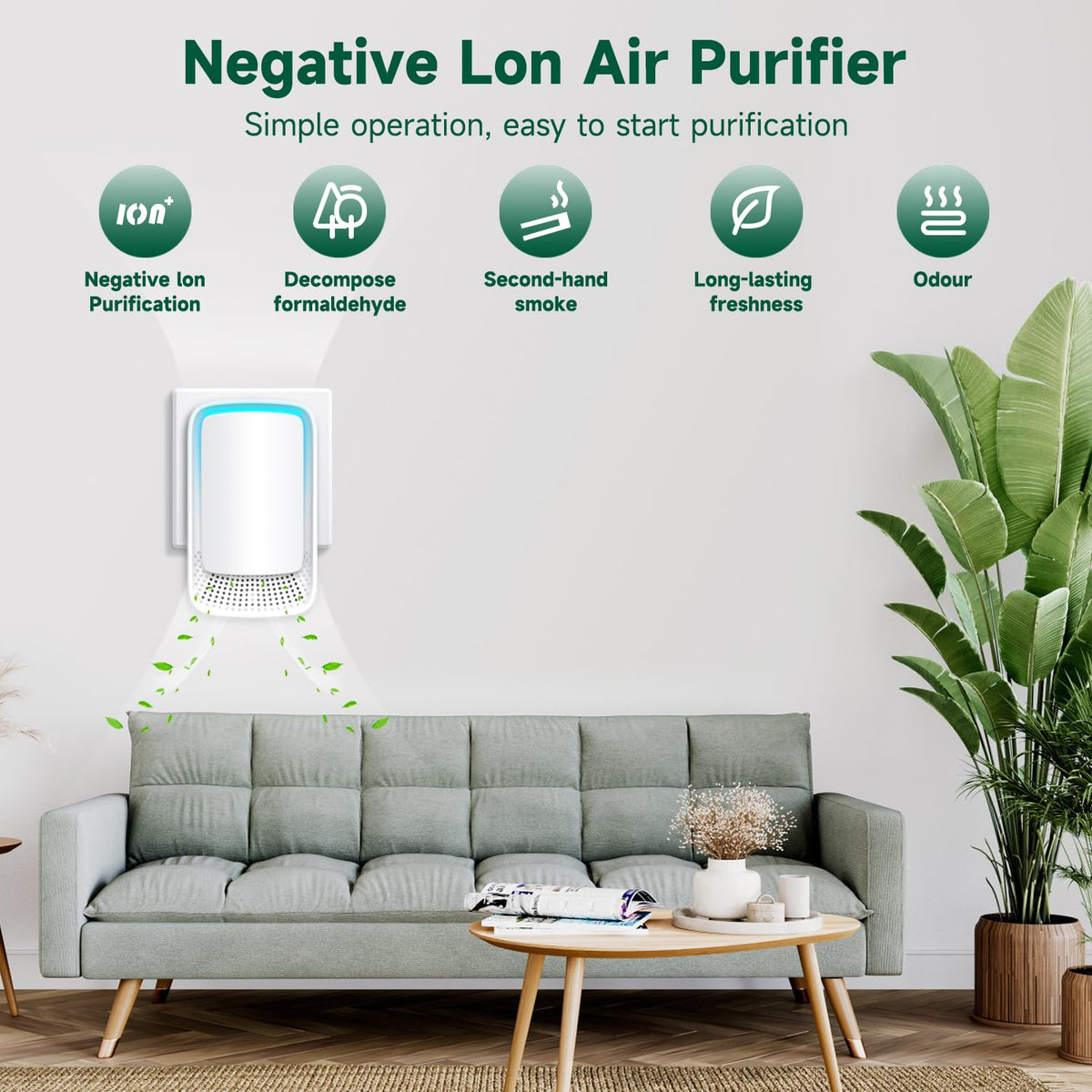 Air Ionizers For Home (3 Pack), Negative Ion Generator, Quiet Air ...