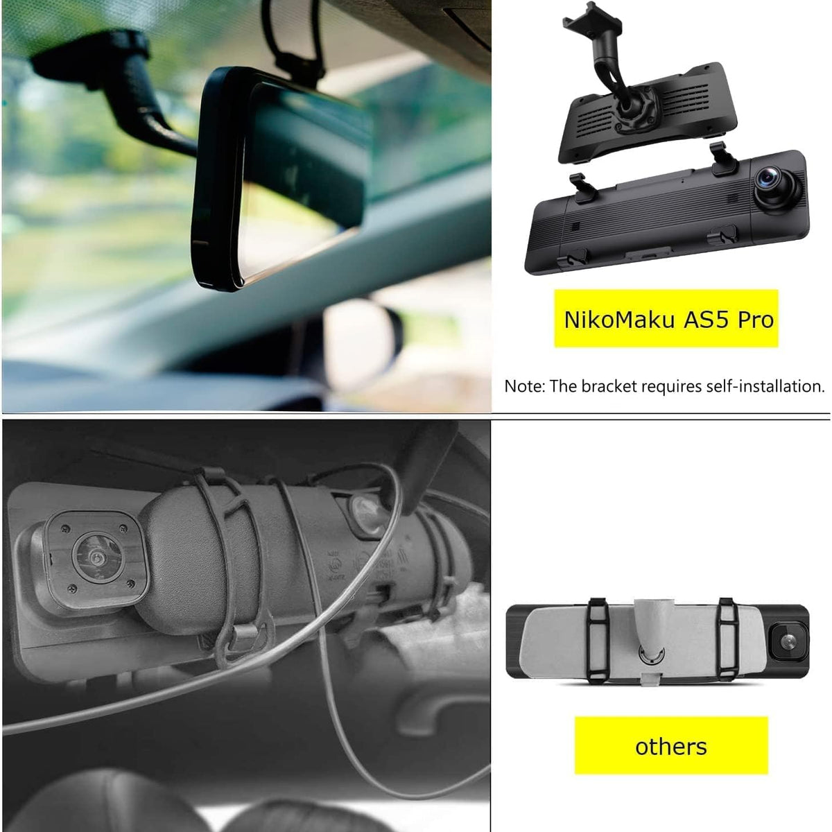 Nikomaku Mirror Dash Cam Front And Rear Oem Design 4K Resolution 11 In ...