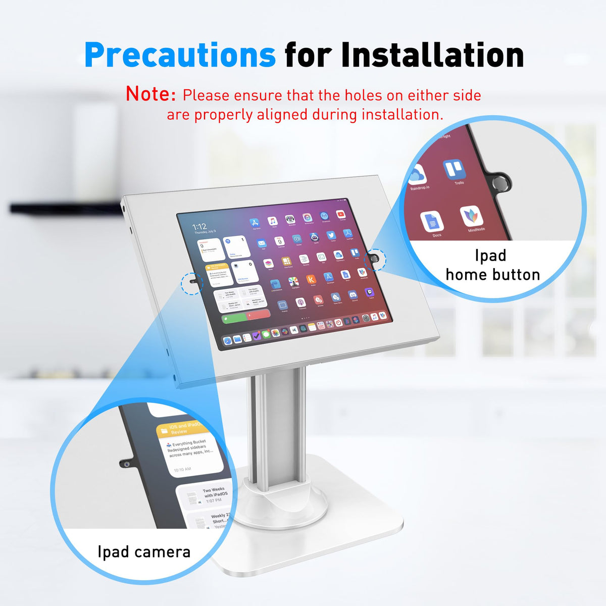 AboveTEK Anti Theft iPad Kiosk Stand POS iPad Security Stand & Locki ...