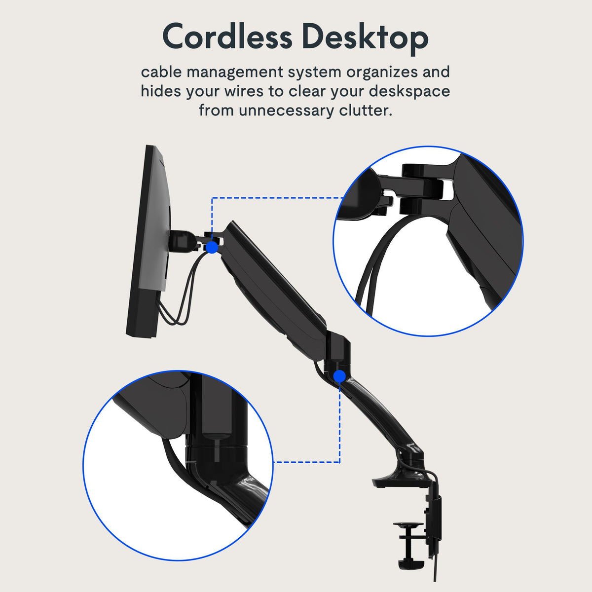Flexispot Dual Monitor Stand For Desk Adjustable Spring Monitor Arm De ...