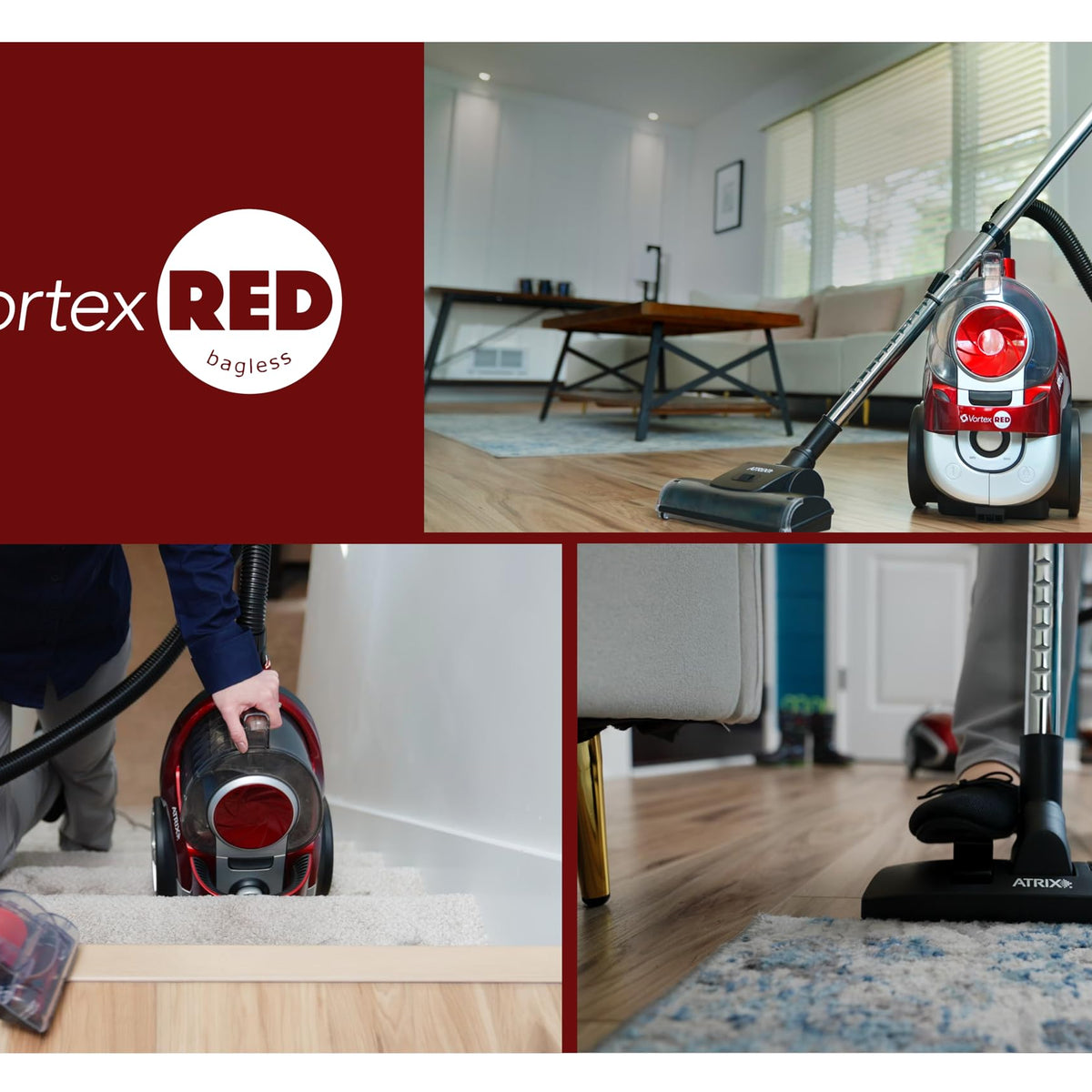 Atrix Vortex Red Bagless HEPA Canister Vacuum – Electroeshop
