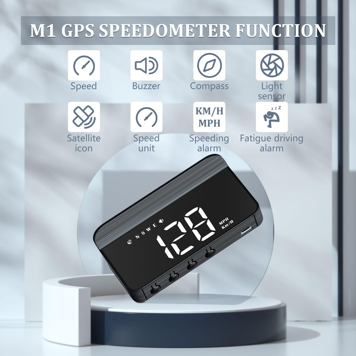 Liiiyuan M1 White Windshield Projection Heads Up Display, Digital Gps ...