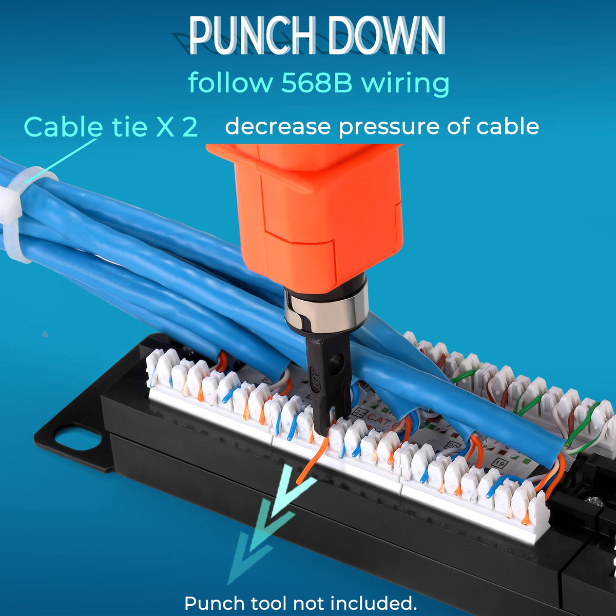 Rapink Patch Panel 12 Port Cat6 10G Support, Network Patch Panel Utp 1 ...