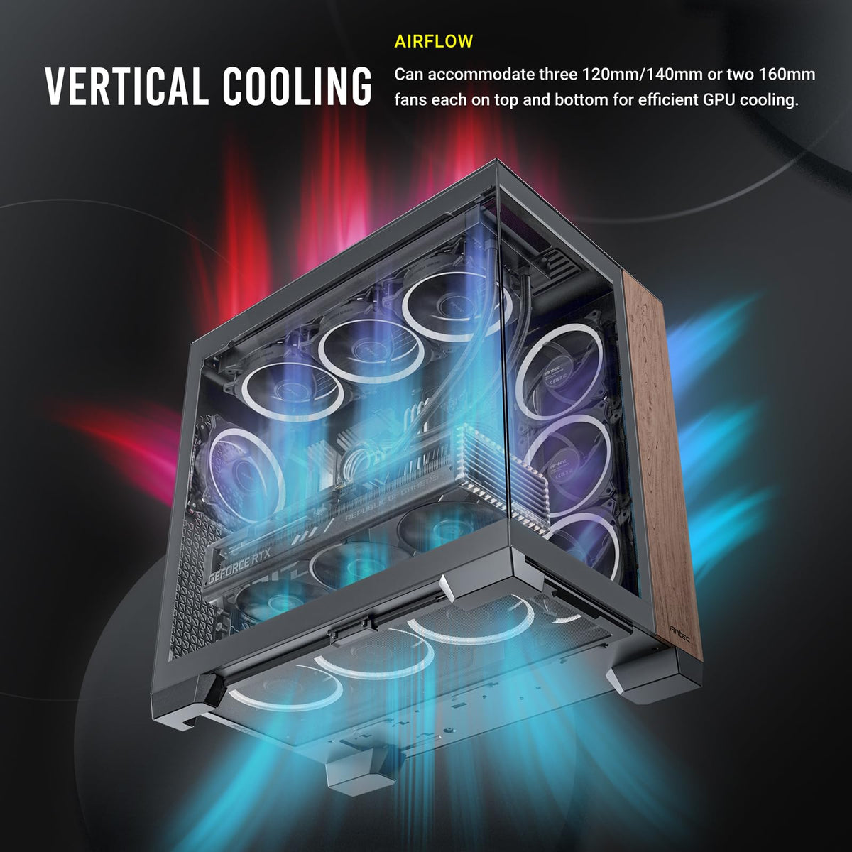 Antec C8 Wood, Fans Not Included, Wooden Front Panel, Dual Chamber Lay ...