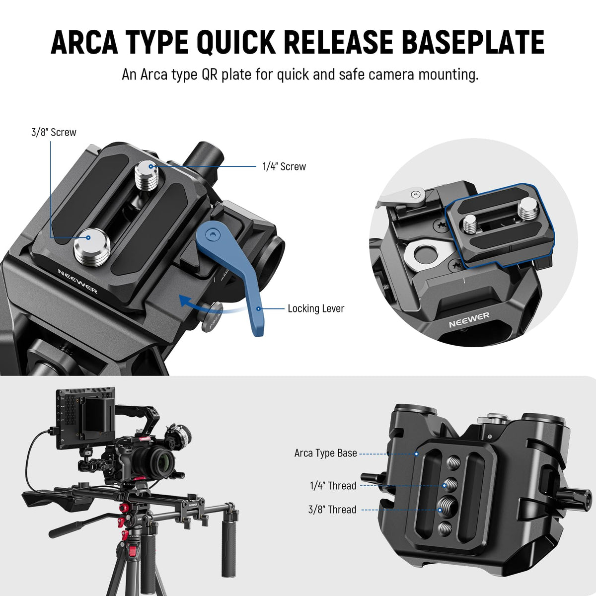 Neewer Shoulder Mount Video Rig With Arca Quick Release Dslr Camera ...