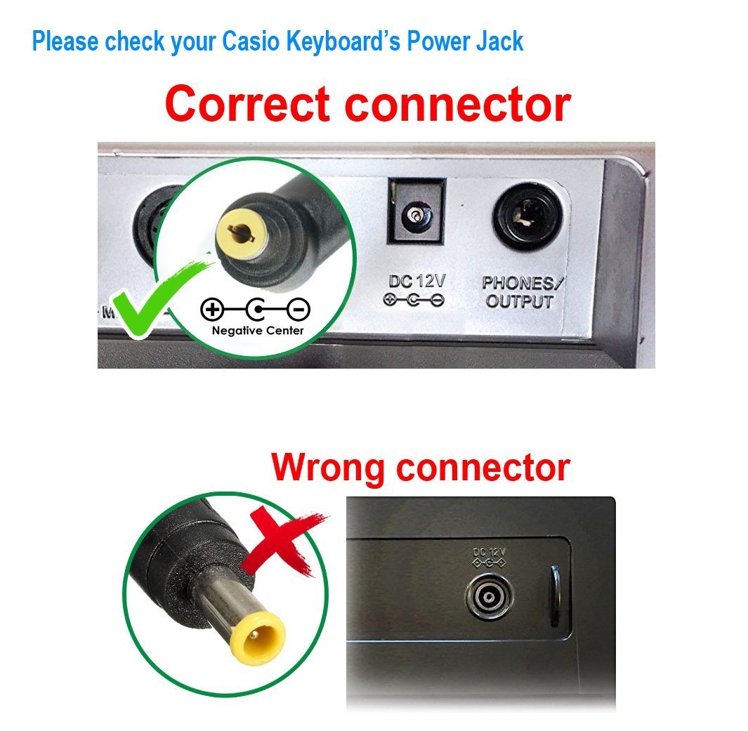 T-Power Charger for Casio 12V DC AD-12MLA U AD-12MLA U AD-12MLA U ...