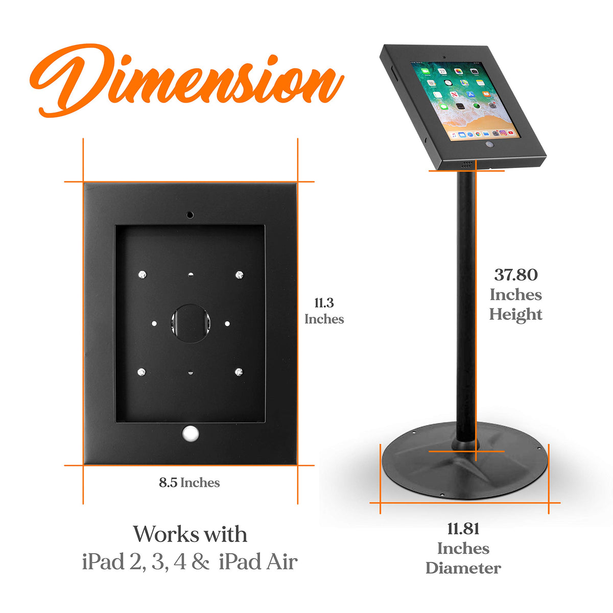Pyle Anti Theft Tablet Security Stand Kiosk Heavy Duty Aluminum Metal ...