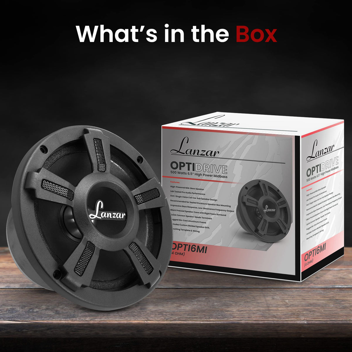 Lanzar Upgraded Opti Pro 6.5 High Power Midbass Powerful 500 Watt Peak ...
