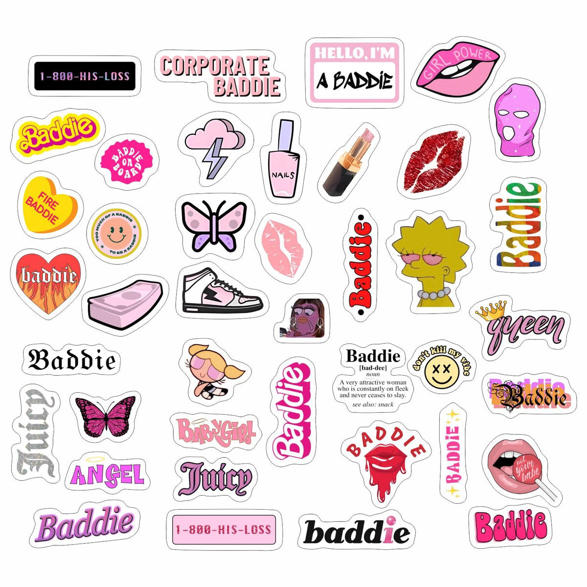 Baddie Stickers And Laptop Decals Baddie Party Decorations, Baddie Par ...