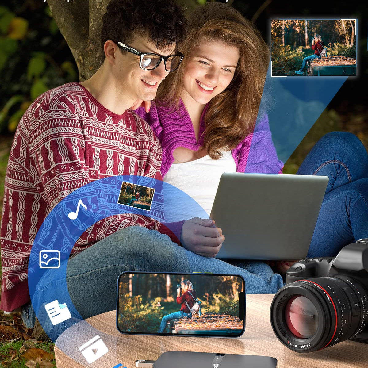Newq Filehub Ac750 Travel Router: Portable Hard Drive Sd Card Reader ...