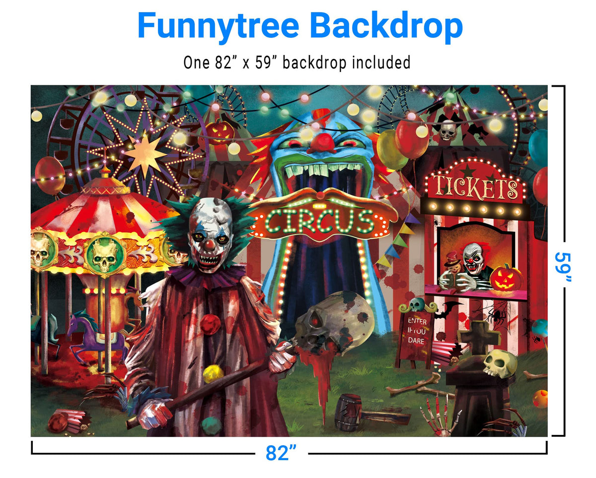 Funnytree 7X5Ft Halloween Evil Circus Theme Backdrop For Photography C ...