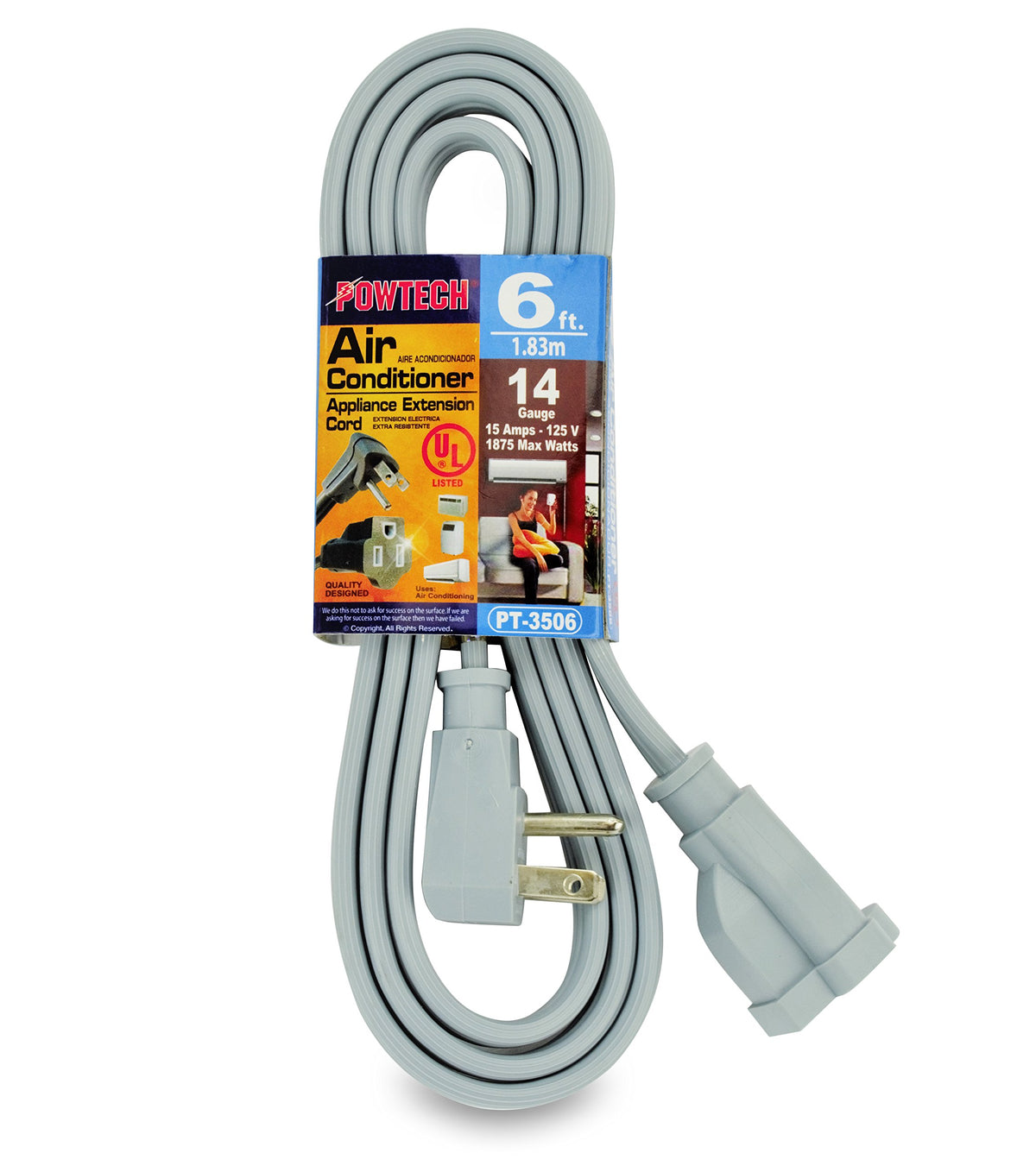 Powtech 6 Foot Air Conditioner And Appliance Extension Cord Ul Listed ...
