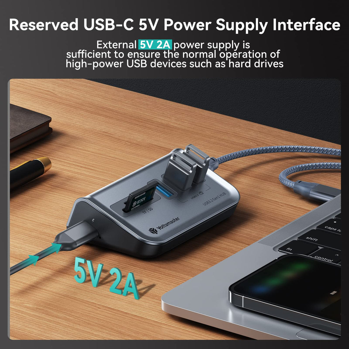 Yottamaster Usb Hub With Sd Card Reader, Triangle Desktop Usb3.0 Hub W ...