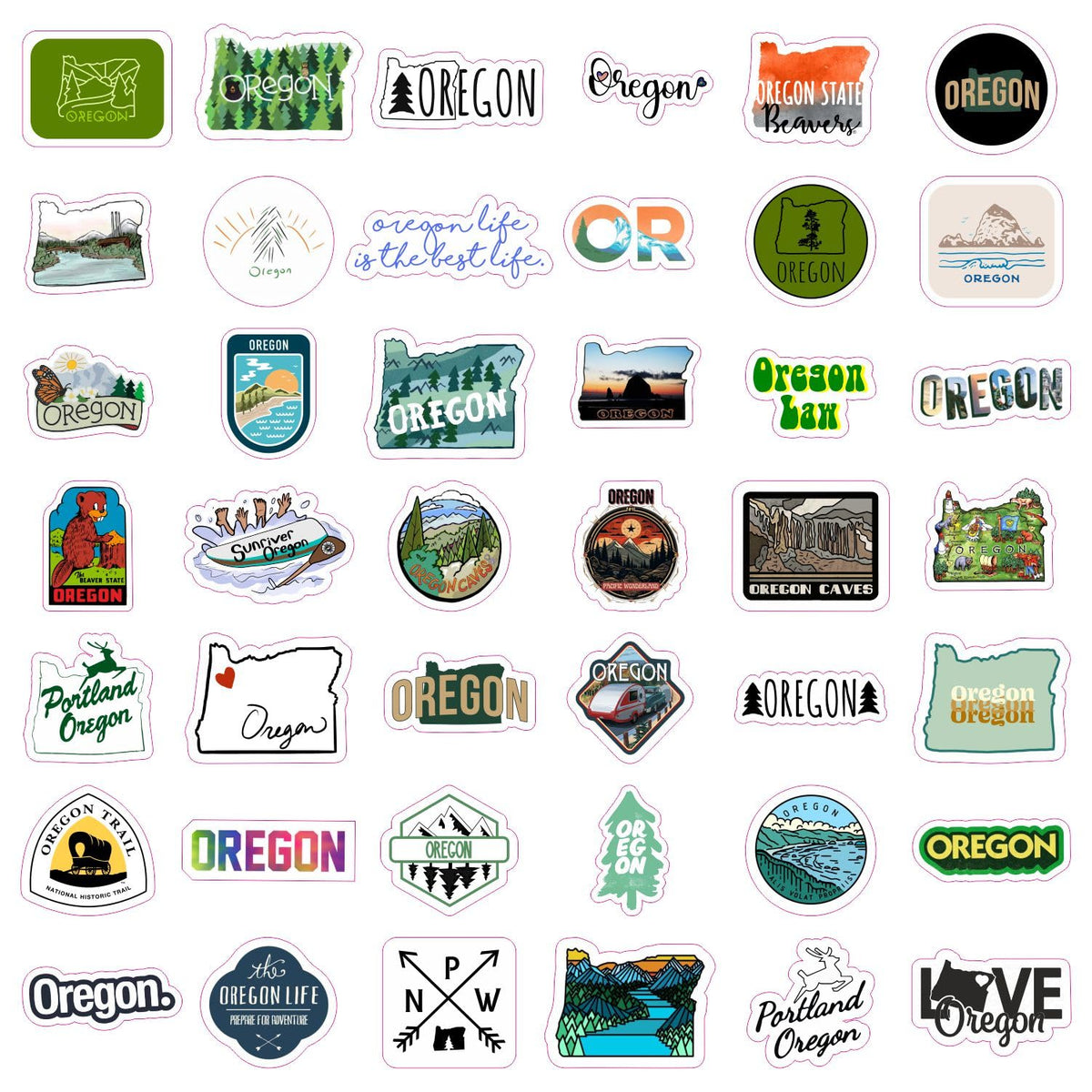 Oregon Stickers And Decals For Water Bottles & Laptop, Scrapbook Orego ...