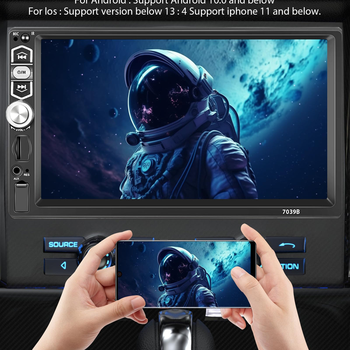 Hodozzy Single Din Car Stereo 7 Inch Touchscreen With Carplay Android ...