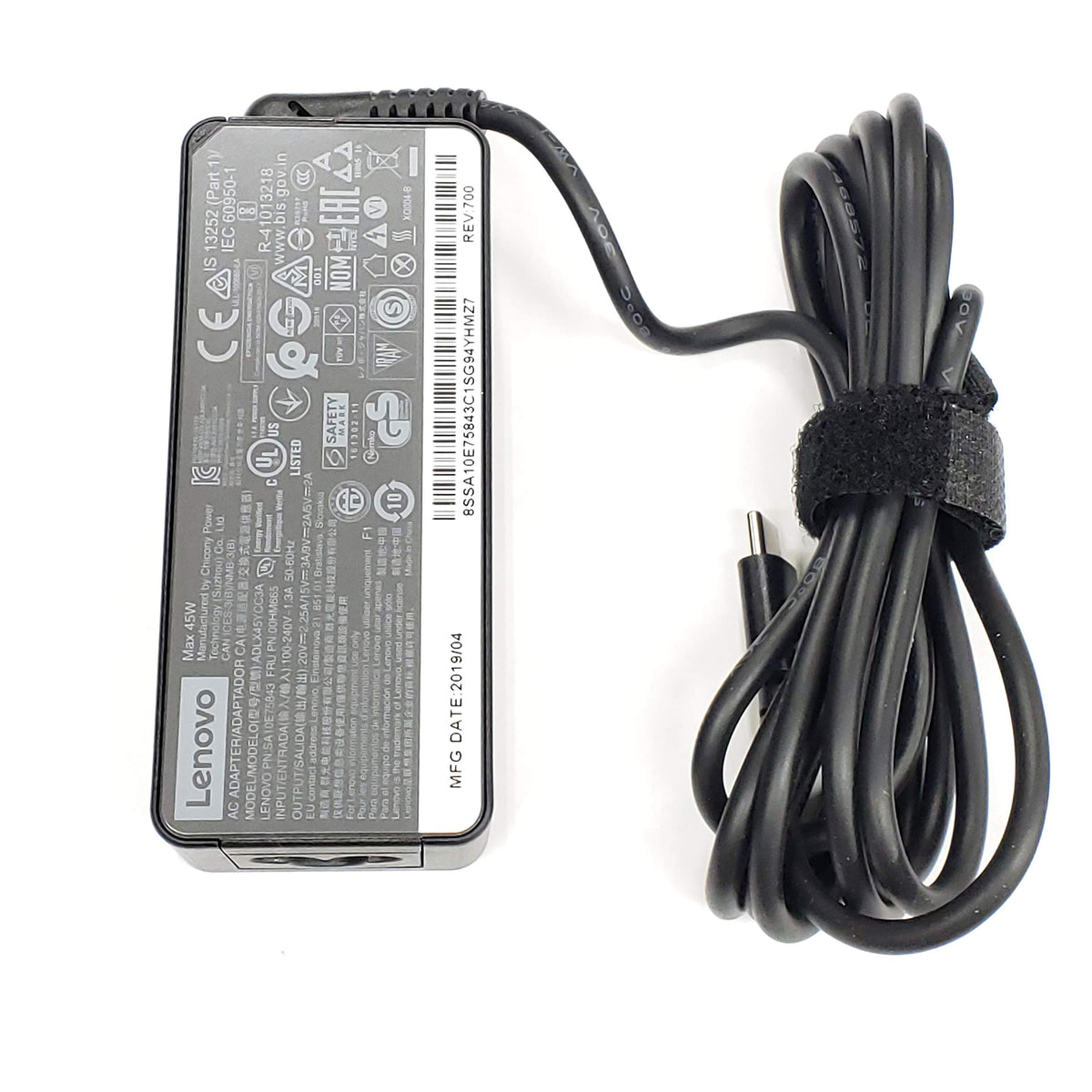 Laptop Charger 45W watt USB Type C AC Power Adapter - ThinkPad Yoga ...
