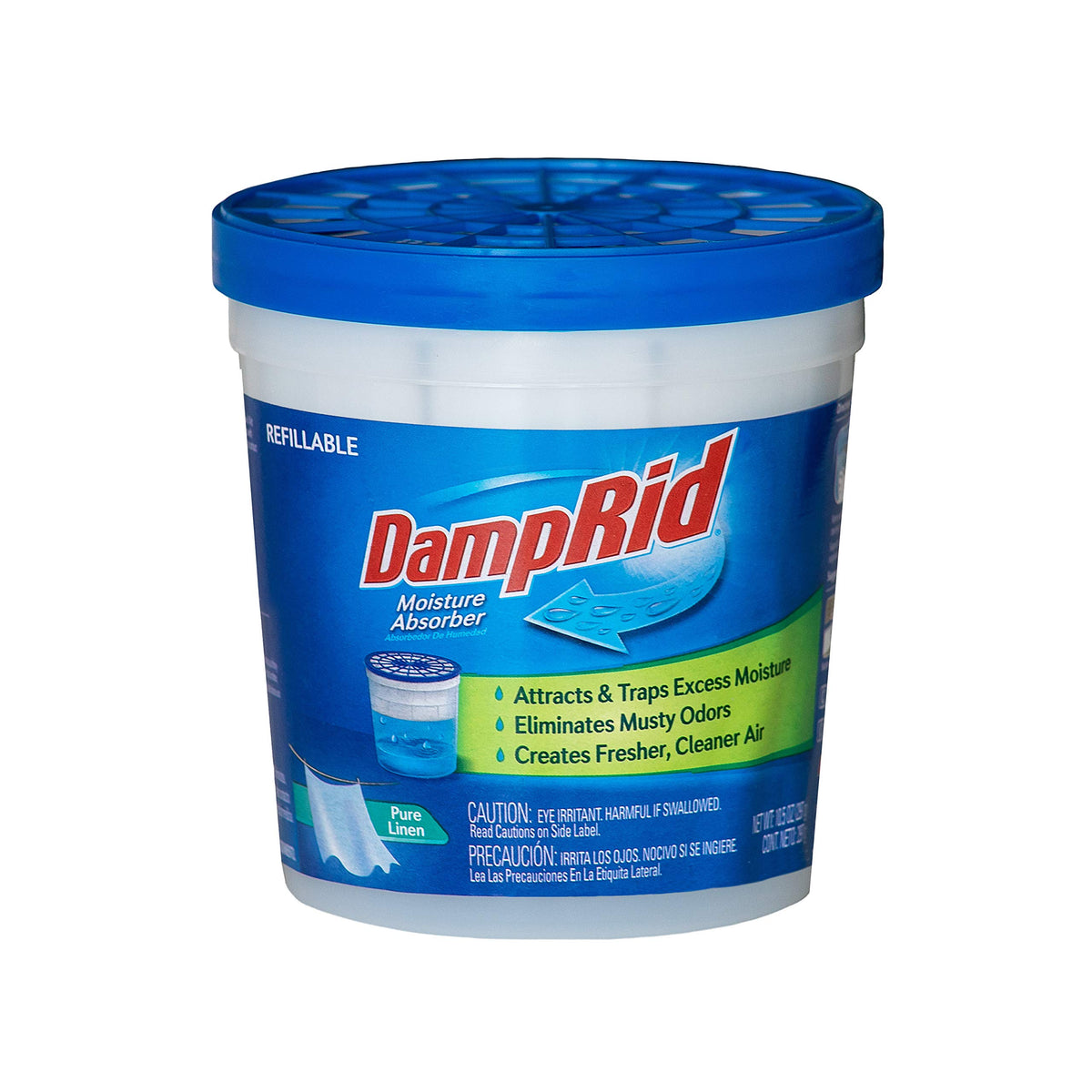 Damprid Pure Linen Refillable Moisture Absorber 10.5Oz Cups 4 Pack Tra ...