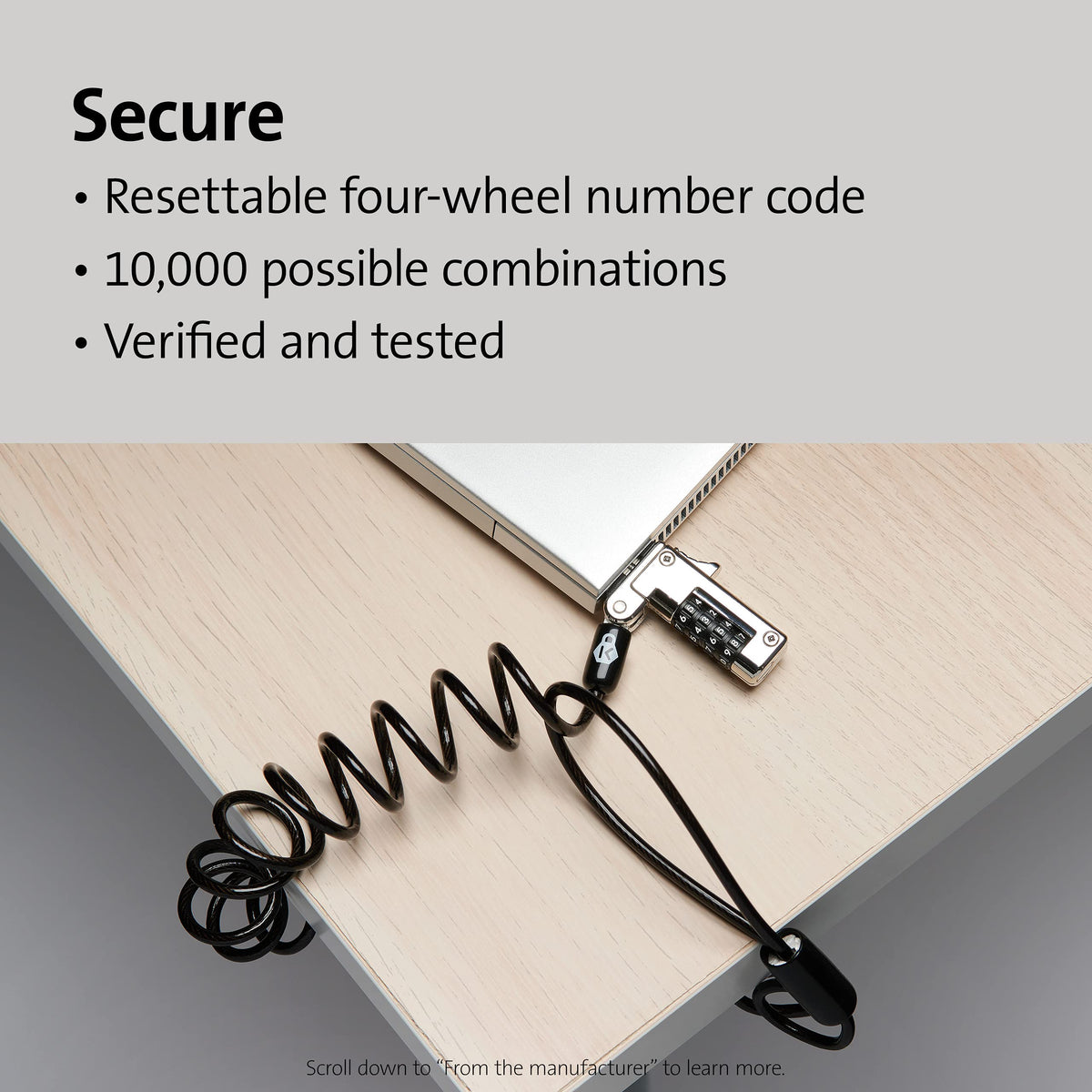 Kensington Slim NanoSaver Portable Combination Lock for Nano Slot ...