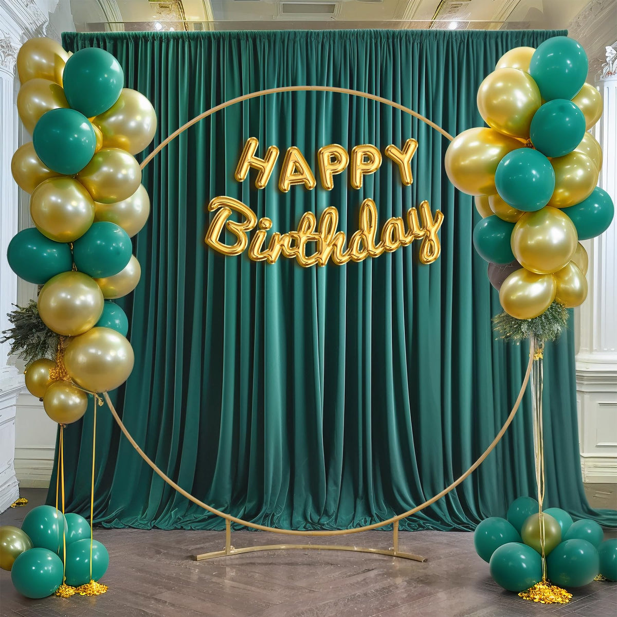 Hunter Green Backdrop Curtains 2 Panels Wrinkle Free Backdrop Drapes S ...