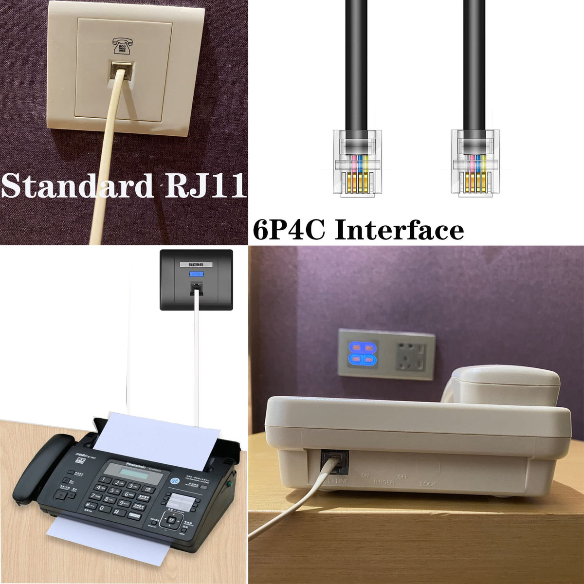 Ubramac Telephone Extension Cord Phone Cable Line Wire, With Standard ...