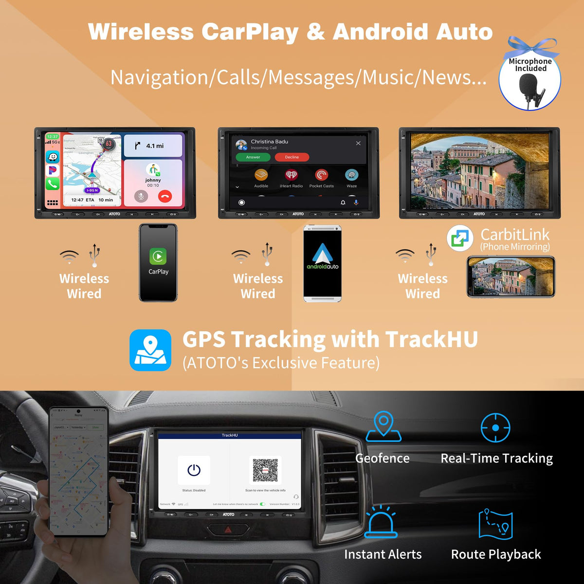 Atoto S8 7Inch Android Double Din Car Stereo Receivers, Wireless Carpl ...