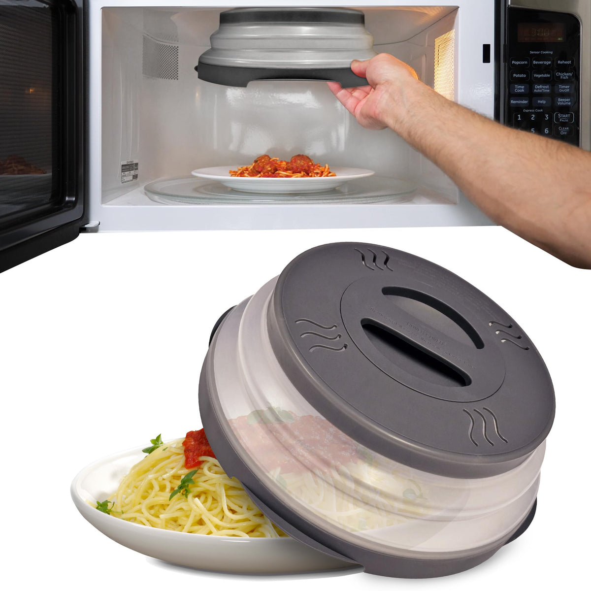 HOVER COVER Magnetic Microwave Splatter Cover with High Power, Stronge ...