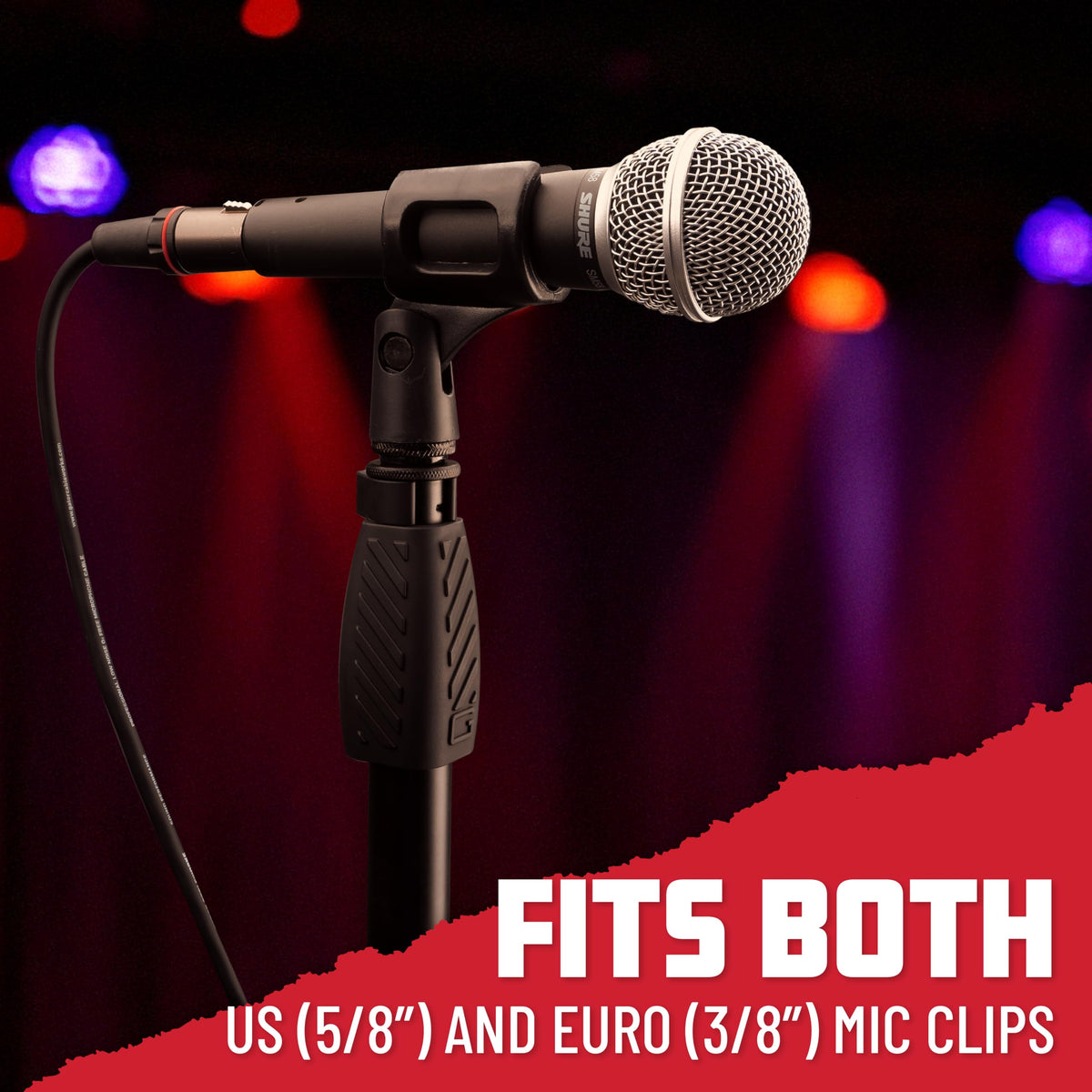 Gator Frameworks Microphone Stand with 10 Weighted Base and Soft Grip ...