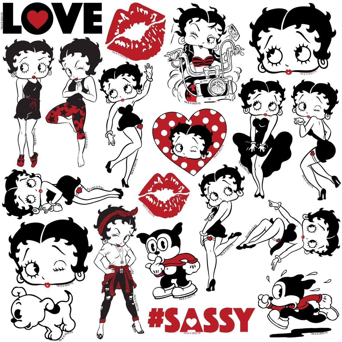 GRAPHICS & MORE Betty Boop 50ct Vinyl Sticker Pack - Large Variety for ...