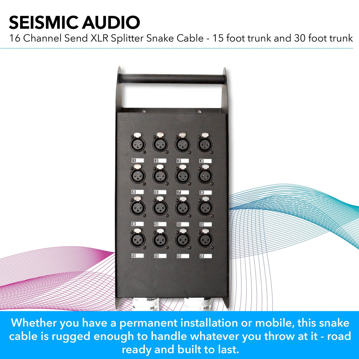 Seismic Audio - New 16 Channel Xlr Send Splitter Snake Cable With Box ...