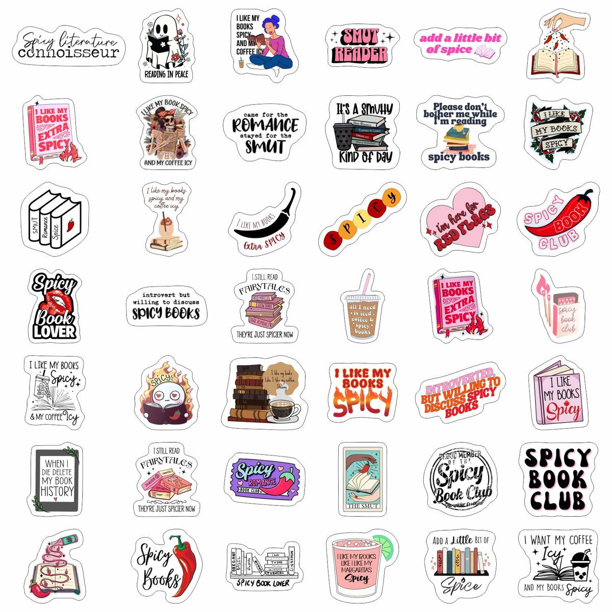 Spicy Book Stickers, Smu Tty Book Stickers For Kind Le, Bookish Sticke ...
